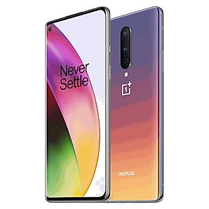 OnePlus 8 (5G) 128GB + 8GB(RAM) 90Hz Display Single SIM IN2017 T-Mobile/Sprint Unlocked Interstellar Glow (with Generic Charger) (Renewed)