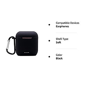 USSJ Protective Silicone Case Compatible with Tozo t6, Front LED Visible, Premium Accessory Shockproof tozo t6 Case Cover with Keychain. (Black)