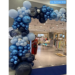 Chrome Metallic Blue Balloons 12 inch 100 pcs Latex Balloons Birthday Balloons Shiny Balloons Graduation Halloween Party Decoration Wedding Birthday Baby Shower Christmas Party