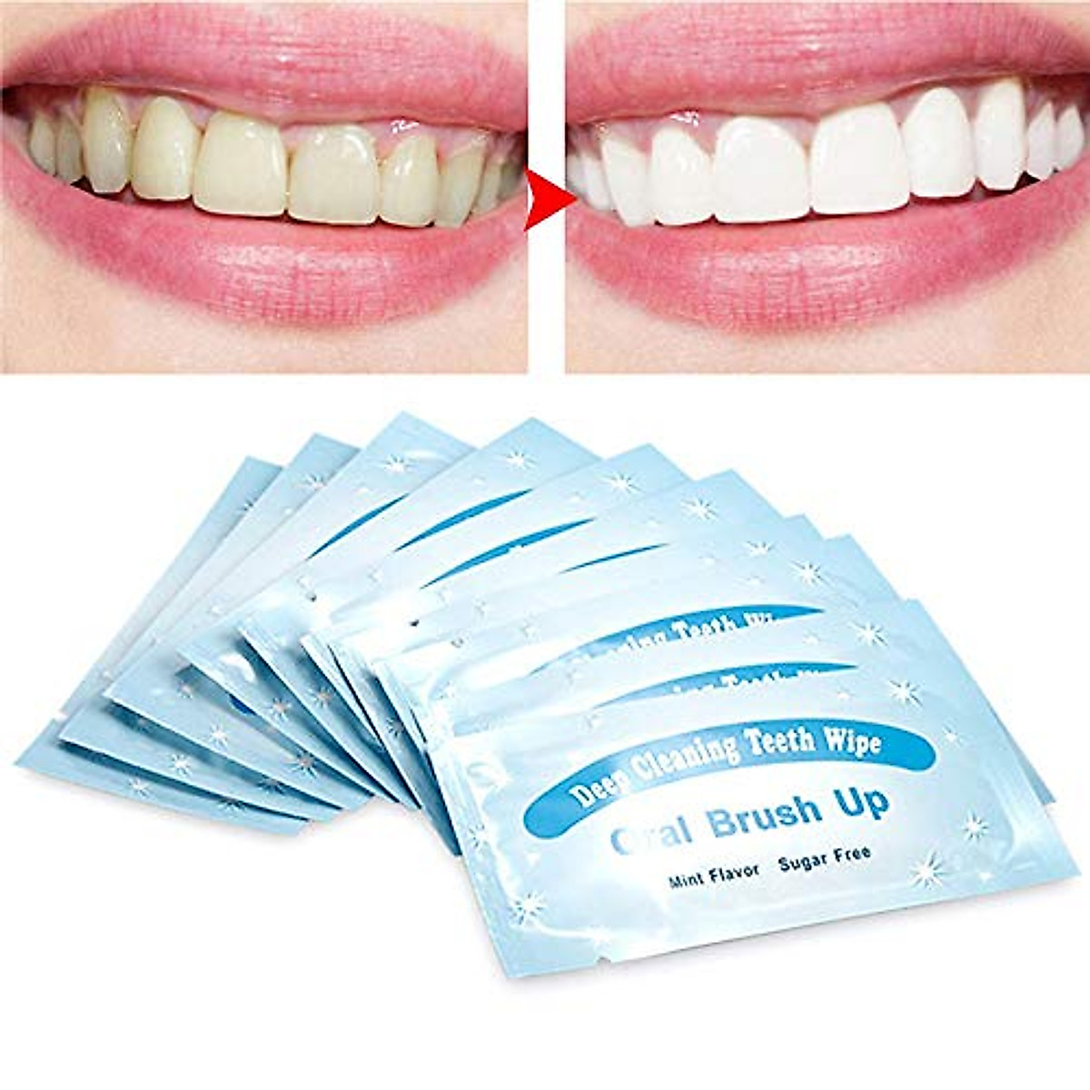 Mint-flavored oral finger wipes teeth whitening wipes oral cleaning wipe (100 Pcs)