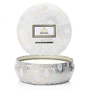 Voluspa Mokara Candle | 3 Wick Tin | 12 Oz. | 40 Hour Burn Time | Vegan | All Natural Wicks and Coconut Wax for Clean Burning
