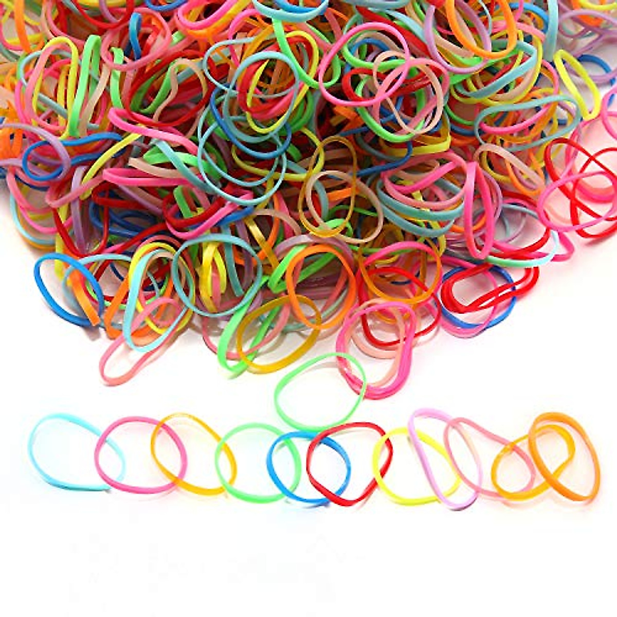 HOYOLS Baby Hair Ties Rubber Bands for Toddler Infants Kids Girls Thin Small Hair Elastics TPU 1500 Piece Pack