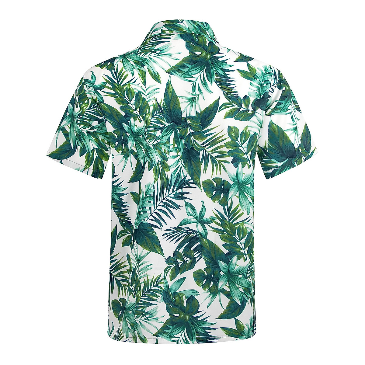 ELETOP Men's Hawaiian Shirt Quick Dry Tropical Aloha Shirts Floral Print Beach Party Casual Shirts Green F039 XXL