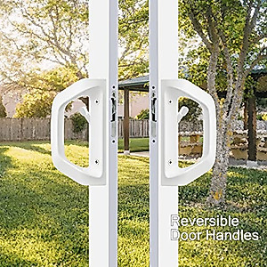 EASILOK Sliding Glass Door Lock, Patio Door Handle Set with Key Cylinder & Mortise Lock Patio Door Lock Replacement Convertible Fits Door Thickness from 1-1/2" to 2-4/25",3-15/16''Screw Hole Spacing