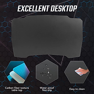 BestOffice Gmaing Desk Z Shaped 47 inch Gaming Workstation Ergonomic Gaming Table PC Computer Desk with Headphone Hook for Game Players, Blue