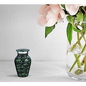 Urn for Human Ashes Set of 4 Mini - A Beautiful and Humble Urn for Your Loved Ones Remains. This Lovely - Urn Will Bring You Comfort Each Time You See It Size 2.8x1.7 inch-Green Combo