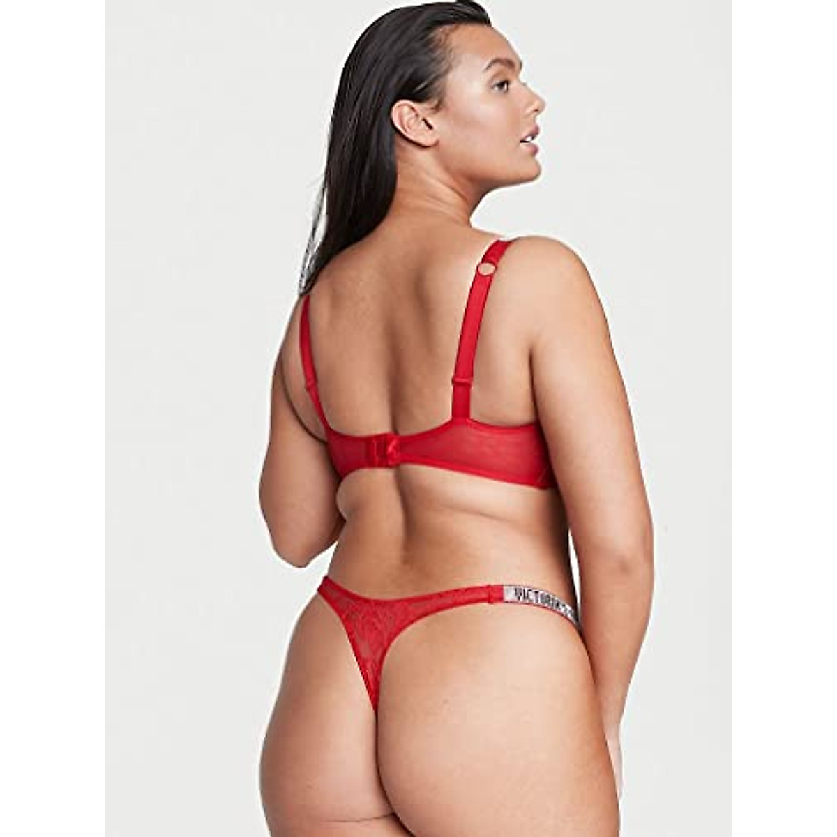 Victoria's Secret Women's Lace Thong Underwear, Women's Panties, Very Sexy Collection, Red (L)