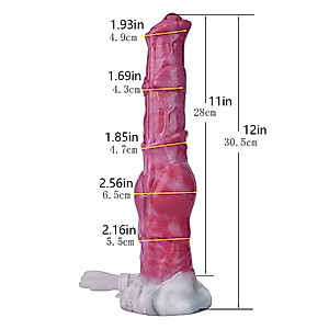 12'' Long Ejaculating Horse Dildo, Squirting Knots Monster Dildo for Women Men, Silicone Fantasy Dildo with Suction Cup for Hands-Free Play, Big Anal Plug, Adult Sex Toy for Female Couples