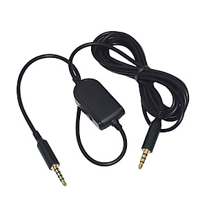 Koffmon A40 Inline Mute/Volume Control Audio Cable Cord Lead Compatible with Logitech G633 G933 and Astro A10 A40 A30 A50 Gaming Headsets (Black)