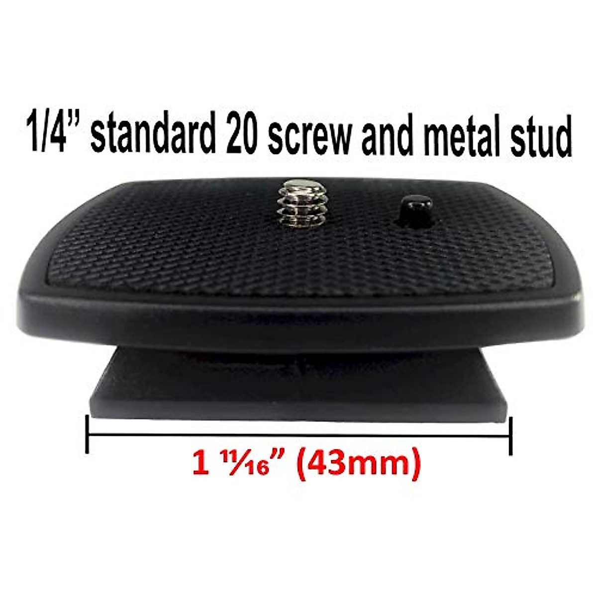 DaVoice 43mm Tripod Quick Release Plate Camera Mounting Adapter Parts Replacement for Torjim 60-Inch AX60, Endurax 66" ETR66, UBeesize 60” TR60, Zomei Q111, KingJoy, Victiv, Mactrem PT55 Tripod Mount