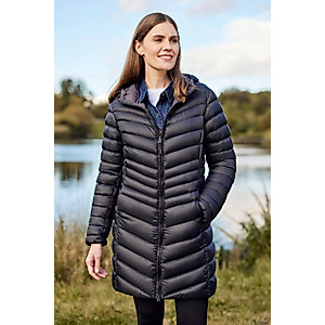 Mountain Warehouse Florence Womens Long Jacket - Padded Winter Coat Jet Black 10