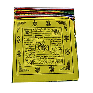 Tibetan Buddhist Prayer Flags 8 Inch, Set of 25 Flags - Om Mani Padme Hum Mantra