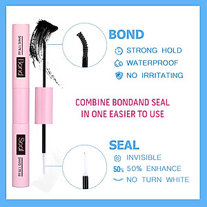 DIY Lashes Extension Kit 50P Eyelash Extension Kit Individual Lash Clusters Kit with Bond and Seal Glue Waterproof and Tweezers for Self Application at Home (240Pcs-0.07D-8-16MM)