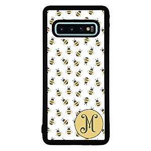 Honey Bumble Bee Personalized Black Rubber Phone Case Compatible With Samsung Galaxy S23 S23+ Ultra S22 S22+ S21 S21FE S21+ S20FE S20+ S20 Note 20 S10 S10+ S10e