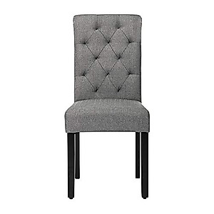 NOBPEINT Fabric Dining Chairs with Wood Legs Set of 2, Grey