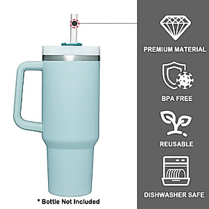 Greant 8 PCS Silicone Straws compatible with Stanley 40oz Tumbler, Soft Straws compatible with Stanley Cup Straw, 12 inch straws compatible with Stanley Straw, come with 2 Brush (Silicone, 12 inch)