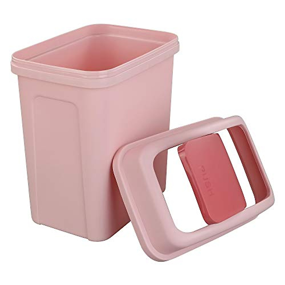 Asking 1.8 Gallon Small Trash Can with Swing-top Lid, Plastic Garbage Bin, Pink