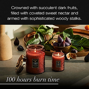 Voluspa Forbidden Fig, Large Candle Jar, 18 oz, 100 Hour Burn Time, Coconut Wax for Clean Burning, Handcrafted in the USA