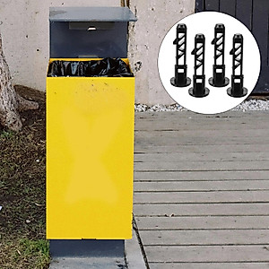 CLISPEED Trash Can Lid Hinged Pins, 4pcs Plastic Wheeled 120L Trash Can Hinged Pins Outdoor Garbage Can Recycling Bin Universal Sturdy Plastic Plug Connection, 9.00X3.10X3.10CM, Black, 551113S84UB6U