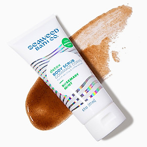 Seaweed Bath Co. Detox Body Scrub, Rosemary Mint Scent, 6 Ounce, Sustainably Harvested Seaweed, French Sea Clay, Coffee Extract