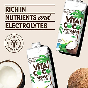 Vita Coco Organic Coconut Water, Pressed, More "Coconutty" Flavor, Natural Electrolytes, Vital Nutrients, 16.9 Fl Oz (Pack of 12)