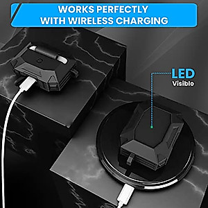 Airpods Pro Case Cover – Silicone Case for Earbuds with Geometric 3D Design – Modern and Stylish Earbud Covers for Cases for AirPods Pro – Shockproof Protecting Ear Bud Cover Silicone (Black)