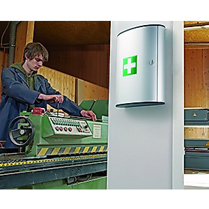 Durable Wall Mounted First Aid Cabinet with Swing-Out Organization Bins and Keyed Lock, 15-3/4 x 11-3/4 x 4-5/8 Inches, Brushed Aluminum (197323), Large