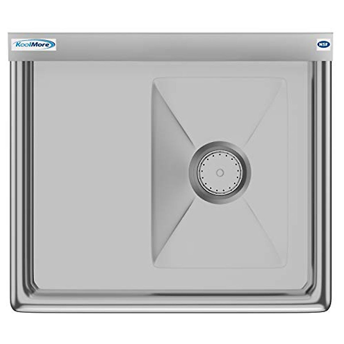 KoolMore 1 Compartment Stainless Steel Commercial Kitchen Prep & Utility Sink with Drainboard - Bowl Size 10" x 14" X 10"