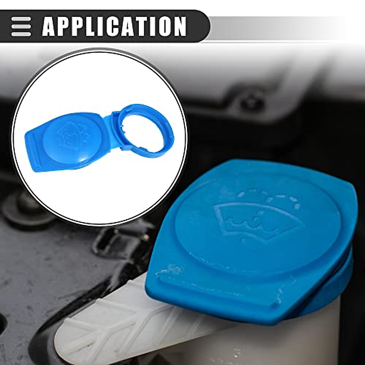 Motoforti Windshield Wiper Washer Fluid, Reservoir Tank Bottle Cap Cover, for Porsche Cayenne 2015-2016, Plastic, 3Q0955455, Blue