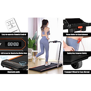 LSRZSPORT Under Desk Treadmill Prodable Treadmill for Home and Office with Speaker, Remote Control and LED Display