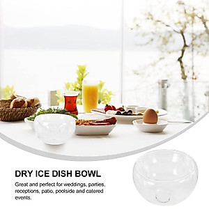 DOITOOL Salad Bowls Salad Bowls with Dry Ice Design - Double Wall High Borosilicate Glass Serving Bowls - Banana Bowls Clear Bowls for Chilled Pasta, Potato, Dressing, Fruit (13cm/5in