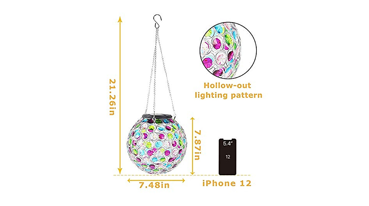 Solar Lantern Hanging Outdoor Christmas Decorative, Dual LEDs Color ...