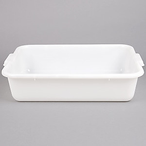 TrueCraftware- 20-1/2" x 15-1/2" x 5" Utility Kitchen Bus Box/Tub/Bin with Handles White Color- Heavy Duty Plastic Restaurant Tub/Dish Washing Box Wash Basin Tub for Kitchen Home Restaurants