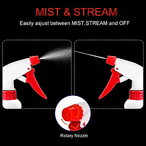 Plastic Spray Bottles 32 oz Leak Proof Water Fine Mist Sprayer Empty Bottle for Cleaning Solutions Auto Detailing Plants Bathroom and Kitchen 2 Pack