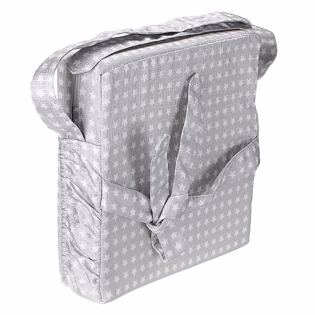 Sumnacon Chair Increasing Cushion - Baby Toddler Kids Infant Portable Dismountable Highchair Booster Cushion Washable Thick Chair Seat Cloth Strap (Grey Star)