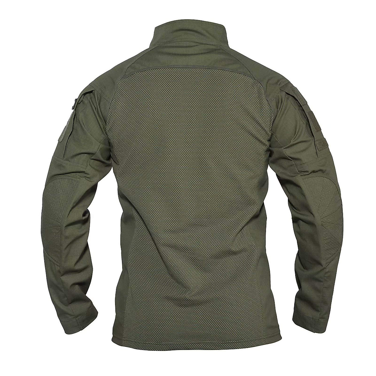MAGCOMSEN Airsoft Shirt with Pads with Pads Military Shirts Combat Shirts Tactical Shirts for Men Hiking Shirts Quick Dry Shirts Fishing T Shirts Green