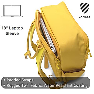 Langly Sierra Camera Backpack: A Modern & Travel-friendly Photography Backpack Compatible With Both 18in Laptop & DSLR Accessories 24L (Apen-Gold)