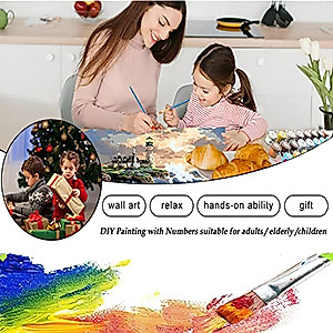 koemhxb Halloween Paint by Number for Adults(24x16 inch),Large Paint by Numbers Kits for Adults Beginner,Halloween Painting by Numbers for Home Wall Decor