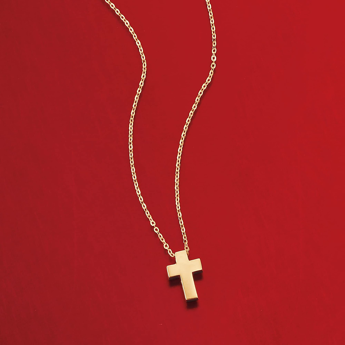 Ross-Simons 14kt Yellow Gold Cross Pendant Necklace. 16 inches