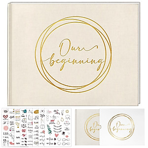 Premium Wedding Guest Book Set, Includes Slipcase Box, 100 Pages, and 200 Stickers, Perfect for Wedding Reception, Bridal Shower, and Special Events
