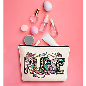 BARPERY Nurse Appreciation Gifts,Nurses Week Gifts,Nurse Bags for Work,Nurse Makeup Bag,Nurse Graduation Gift,Nurse Gifts for Women,Nurse Accessories for Work,Pink Leopard Nursing Cosmetic Bag