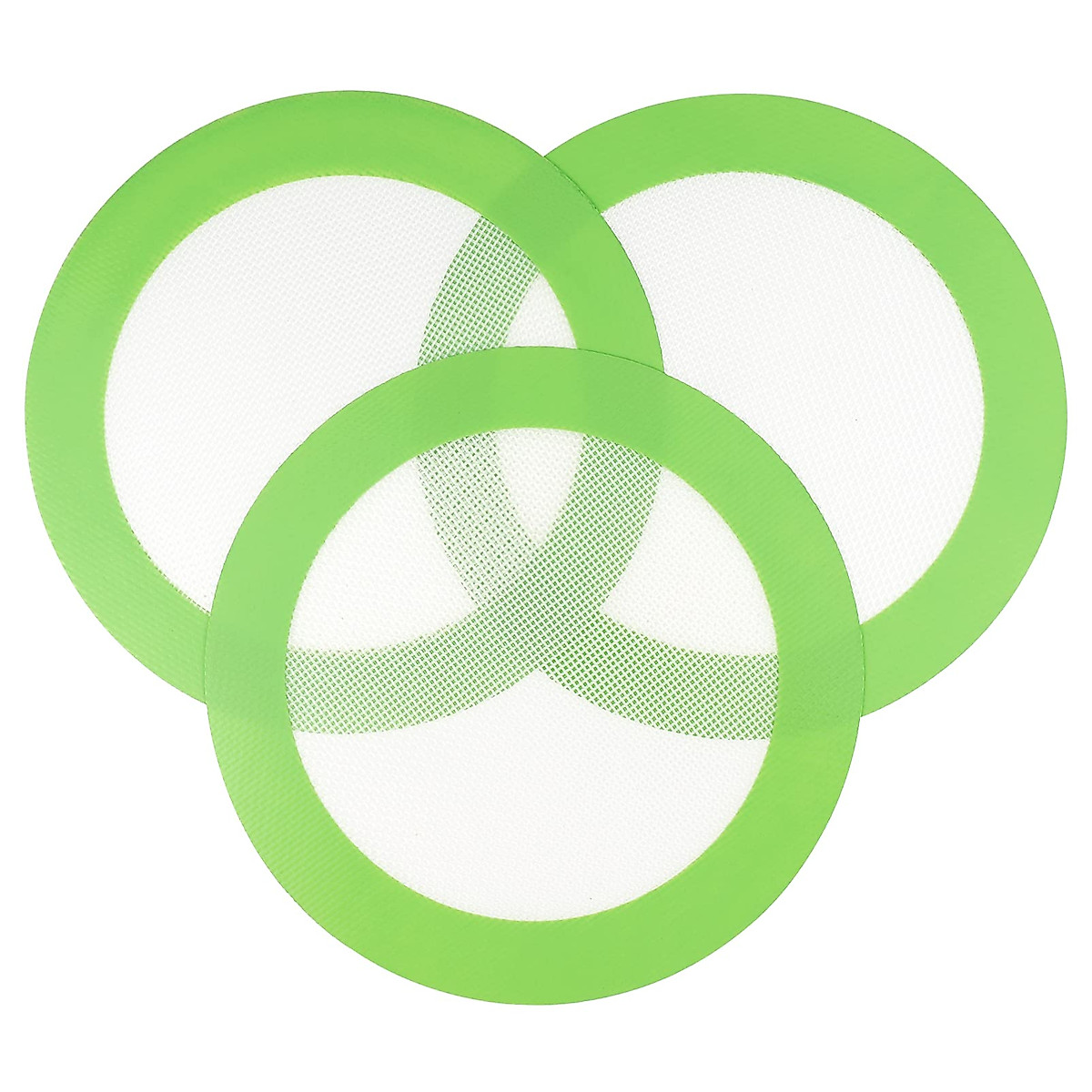 BESTonZON Silicone Baking Mats, 3-Pack Non-Stick Round Silicone Baking Sheet Liner,Reusable Heat Resistant Baking Pastry Sheets Round(Green)