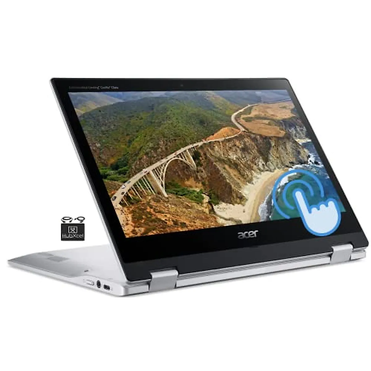 2022 Newest Acer Spin X360 2-in-1 Convertible Chromebook Laptop Student Business, 11.6" HD Touchscreen IPS, MediaTek MT8183C 8-Core Processor, 4GB RAM, 32GB eMMC,Wi-Fi 5, Webcam,Chrome OS+HubxcelCable