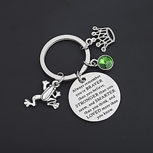 WSNANG Frog Inspired Gift You Are Braver Stronger Smarter Than You Think Keychain (P Frog Always KC)