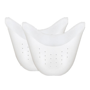 BeeSpring 2 Pcs Ballet Dance Toe Pads Soft Silicone Gel Toe Covers High Heels Toe Caps Toe Protector with Breathable Hole for Women,1 Pair- White