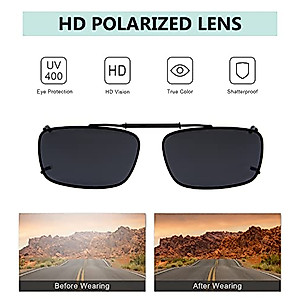 Eyekepper 3-pack Clip-on Polarized Sunglasses 56 * 34MM Grey/Brown/G15 Lens