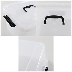 Tstorage 12 Quart Plastic Storage Bin with Lid, Clear Latch Box, 6 Packs