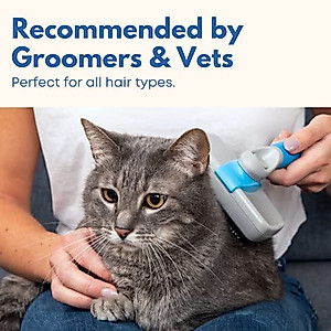 Freshly Bailey Self Cleaning Slicker Brush For Dogs and Cats - Top Slicker Dog and Cat Brush - Effective, Comfortable, and Super Easy to Clean - Perfect For Grooming Your Dog and Medium to Large Cat
