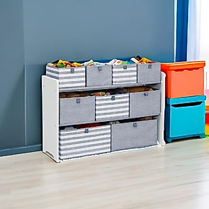 GAP GapKids Deluxe Toy Organizer - Greenguard Gold Certified, Grey/White