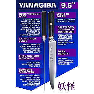 Dalstrong Yanagiba Knife - 9.5 inch - Phantom Series - Sushi Knife - Japanese High-Carbon AUS8 Steel - Pakkawood Handle - Japanese Knife - Sheath Included